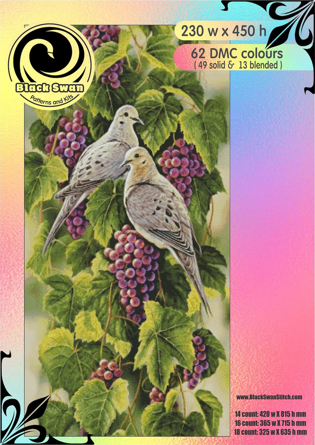 Mourning Doves & Vineyard Cross Stitch Pattern (PDF) - Etsy