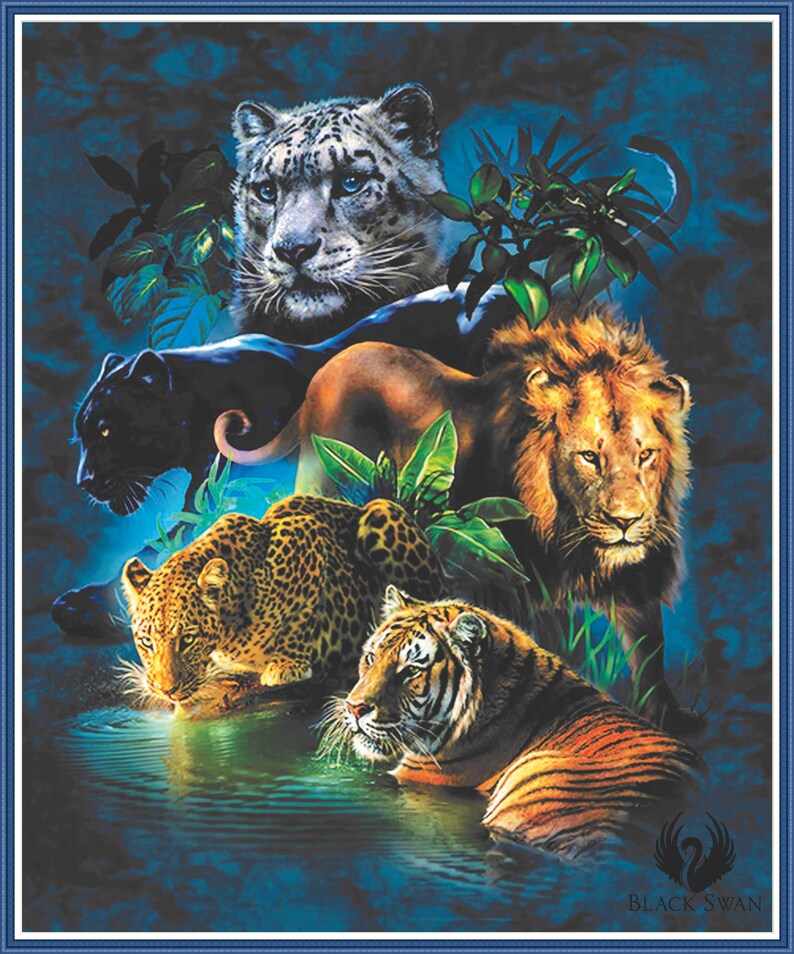 Wild Cats - Chart Counted Cross Stitch Pattern Craft PDF - Etsy