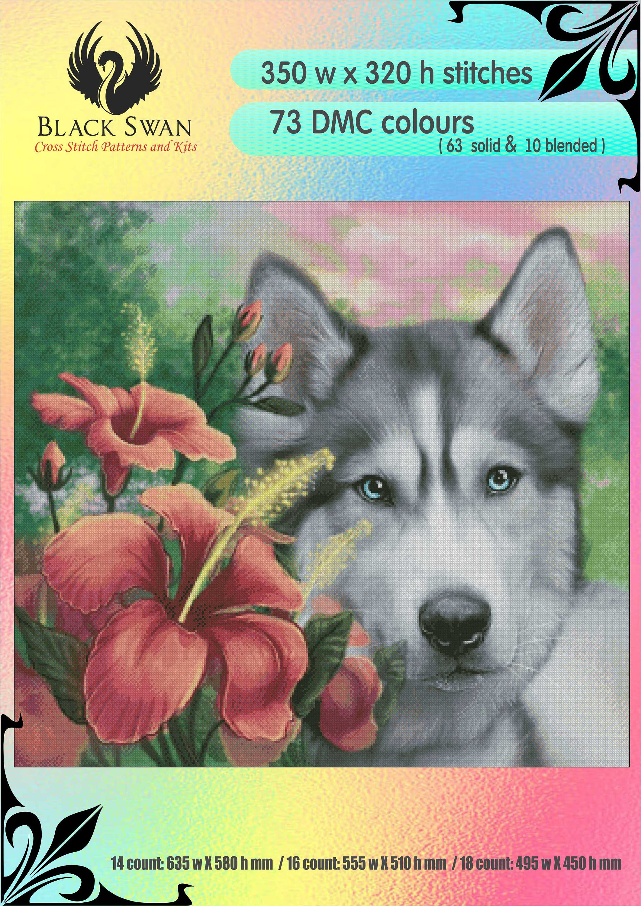 Siberian Husky - Chart Counted Cross Stitch Pattern Craft PDF - Etsy