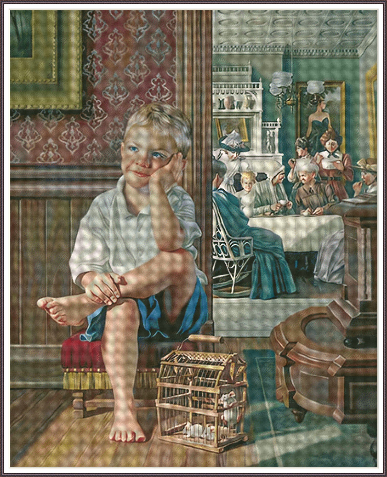 Little Tinker Boy Cross Stitch Pattern: Flute Playing Teddy Bear (PDF ...