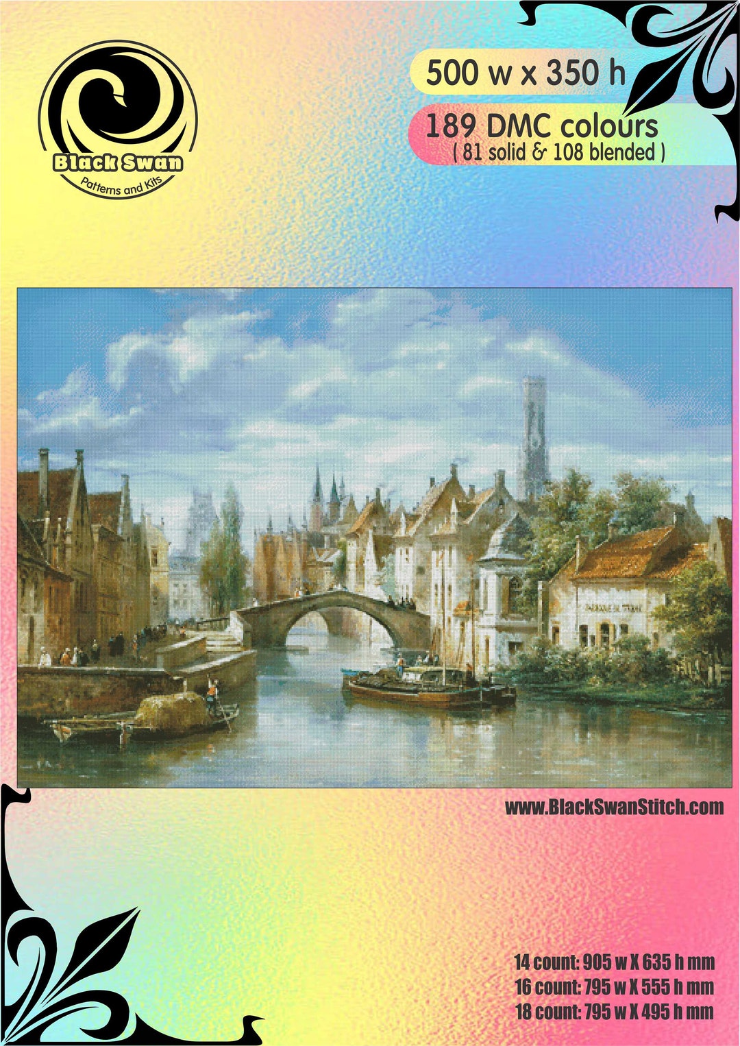 Barges on the Canal Victorian Holiday Stone Bridge City by the - Etsy