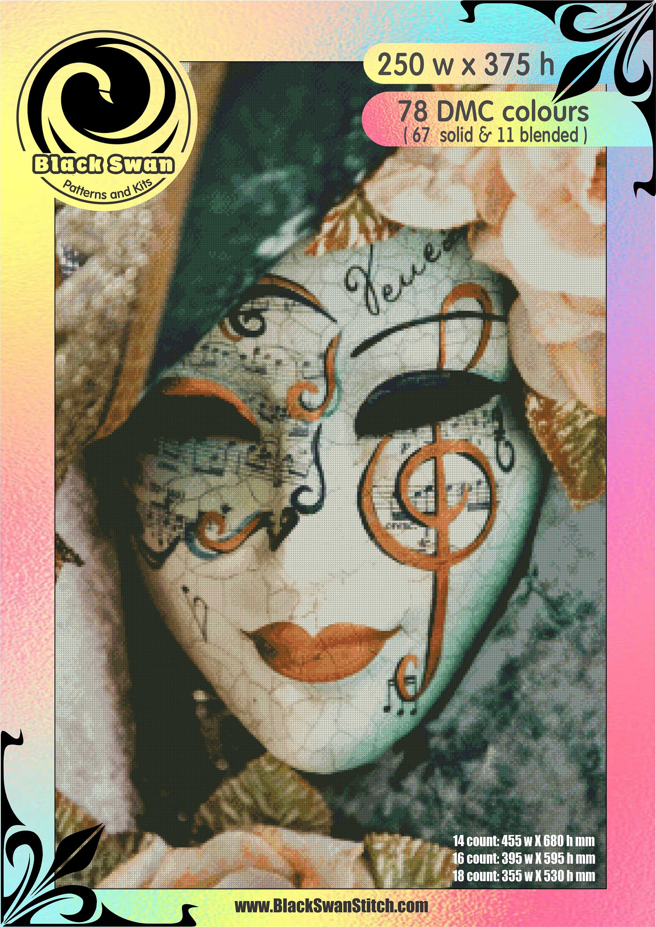 Venetian Masks - Chart Counted Cross Stitch Pattern Craft PDF - Etsy
