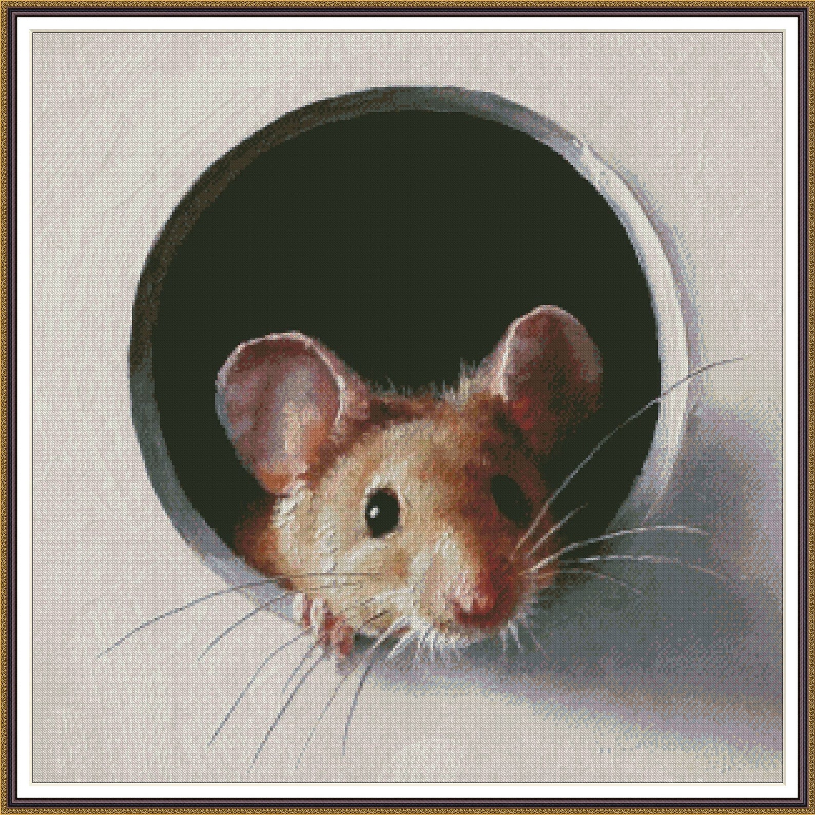 Peeping Mouse - Chart Counted Cross Stitch Pattern Chart Craft PDF - Etsy