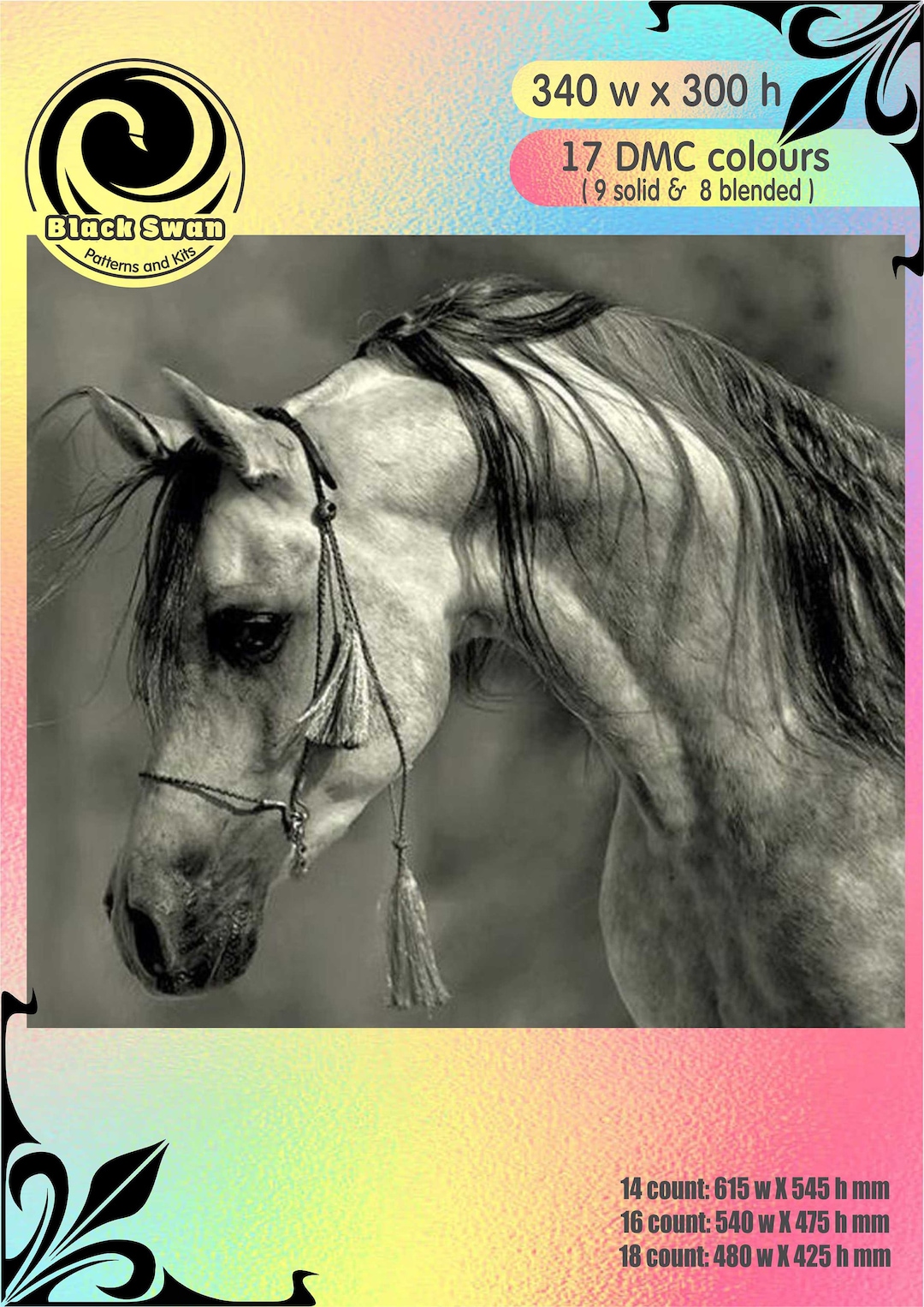 Arabian Horse Running Horses Elegance of Form Horse - Chart Counted ...