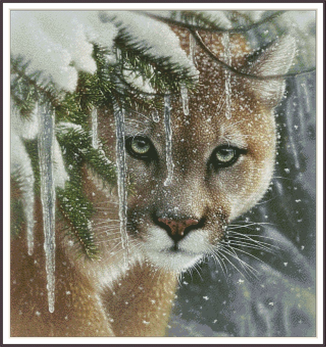 Snow Leopard Clouded Leopard - Chart Counted Cross Stitch Pattern Craft ...