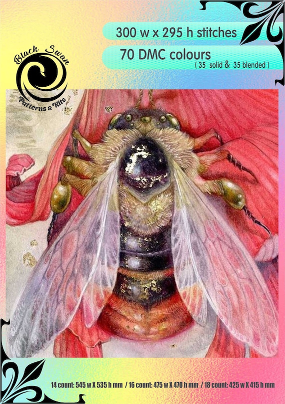 Golden Bee Chart Counted Cross Stitch Pattern Craft PDF - Etsy