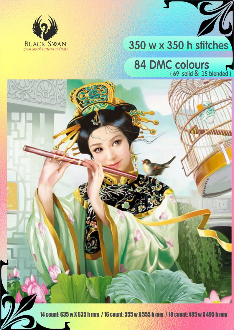 Flute Playing - Chart Counted Cross Stitch Pattern Craft PDF - Etsy