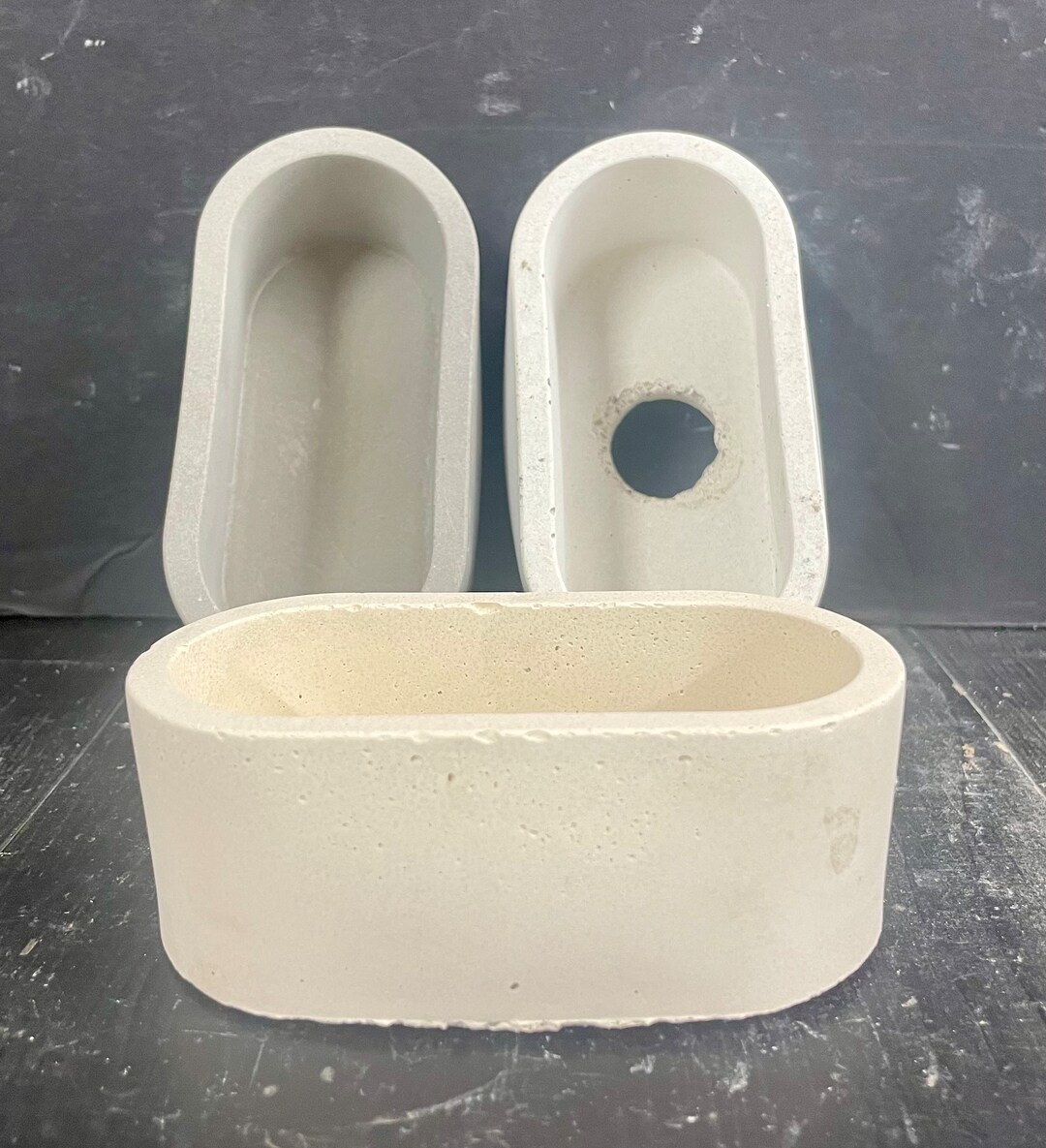 Cement Planter Trough Concrete Rectangle Pots 3 Color Options Great for ...