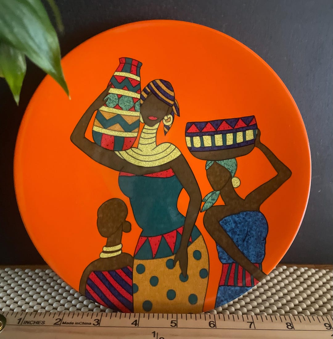 Pier 1 Imports “zera” Stoneware Plate – 8” African Art Design | Vintage ...