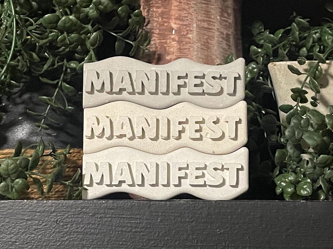 Cement Word Art | Concrete - MANIFEST - Word Shelf Decor | Handmade ...