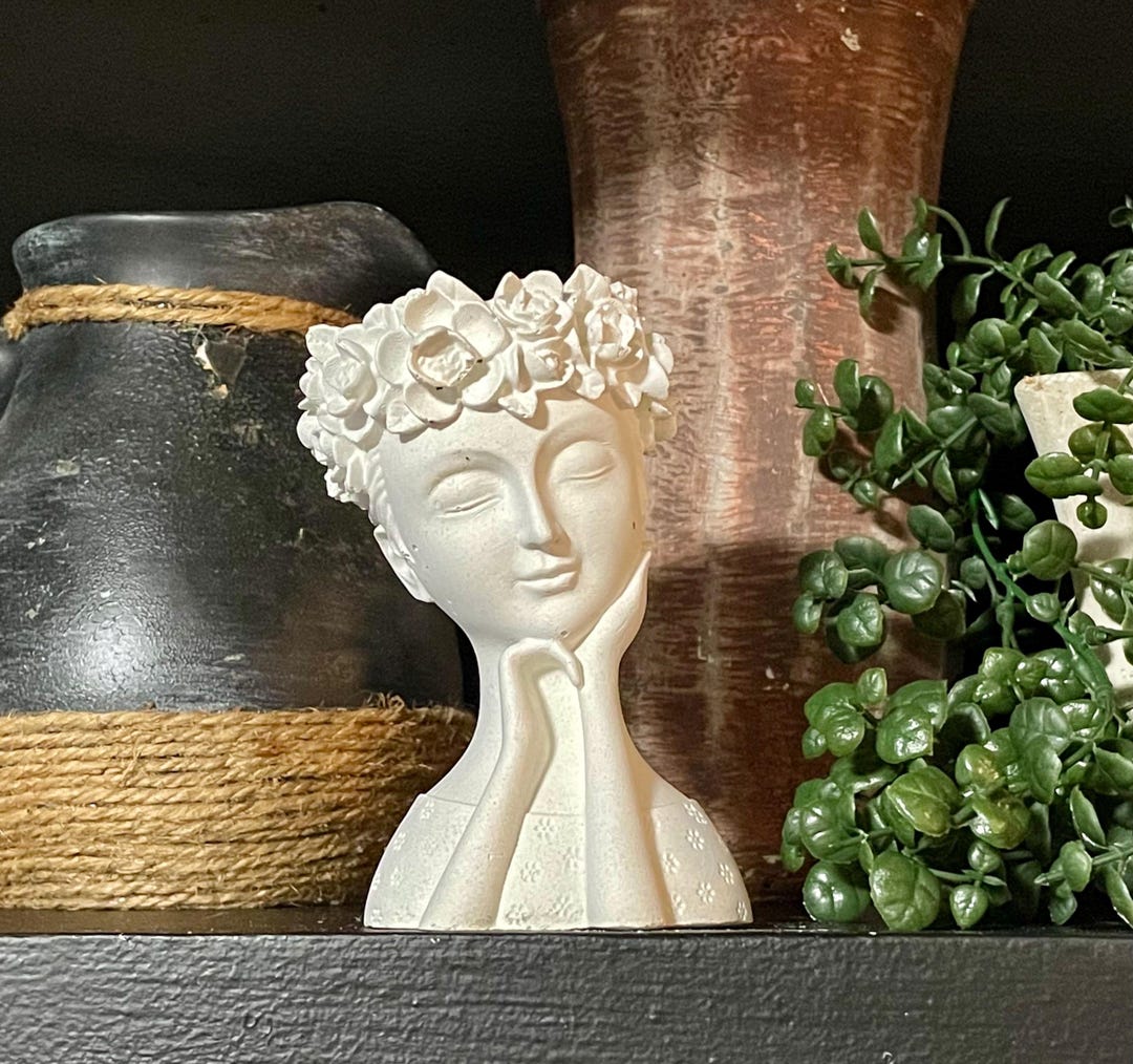 Cement Goddess Container | Concrete Lady Vessel Planter | 3 Color ...