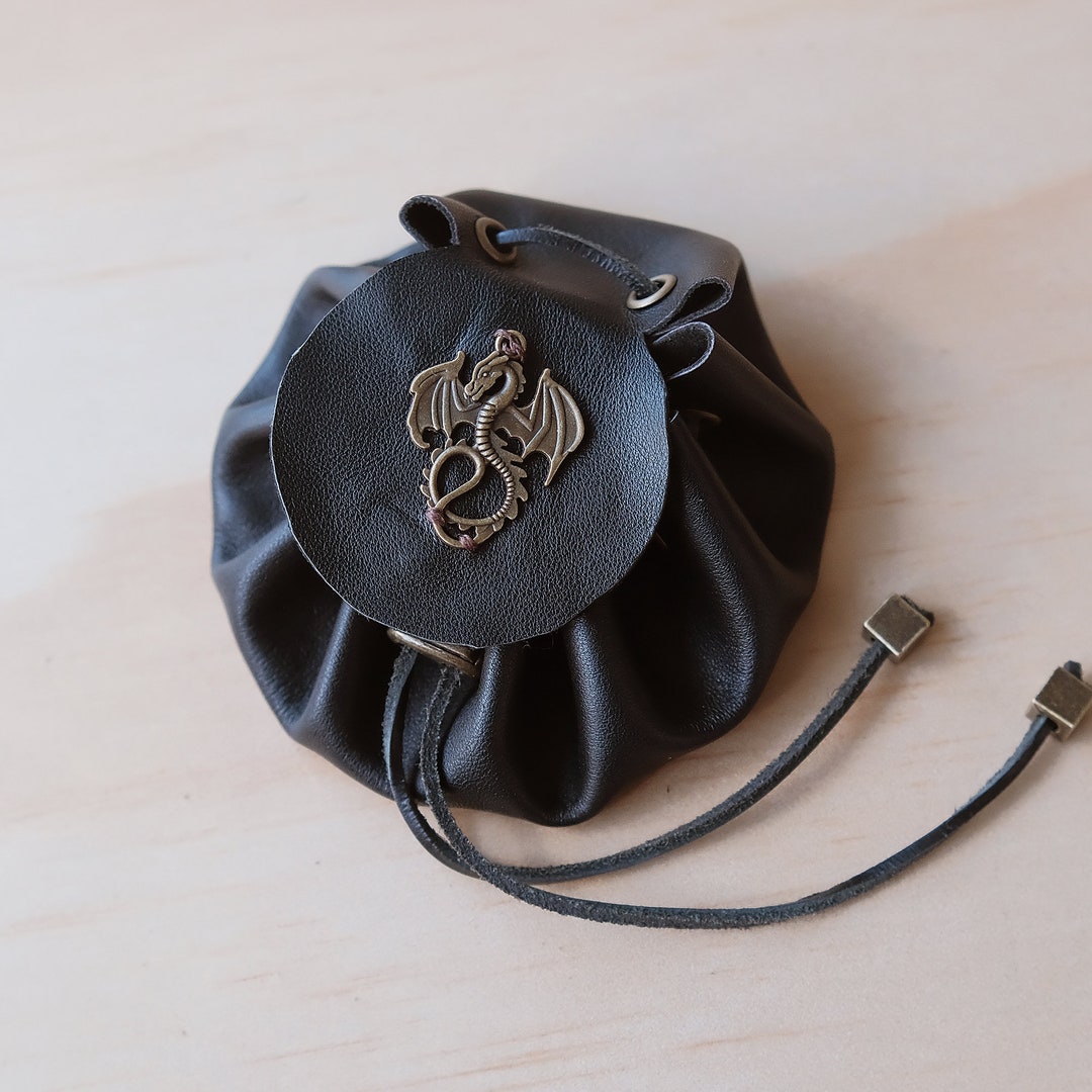 Handmade Leather Metal Dragon Dice Bag Suitable for 3 Sets of Dice - Etsy