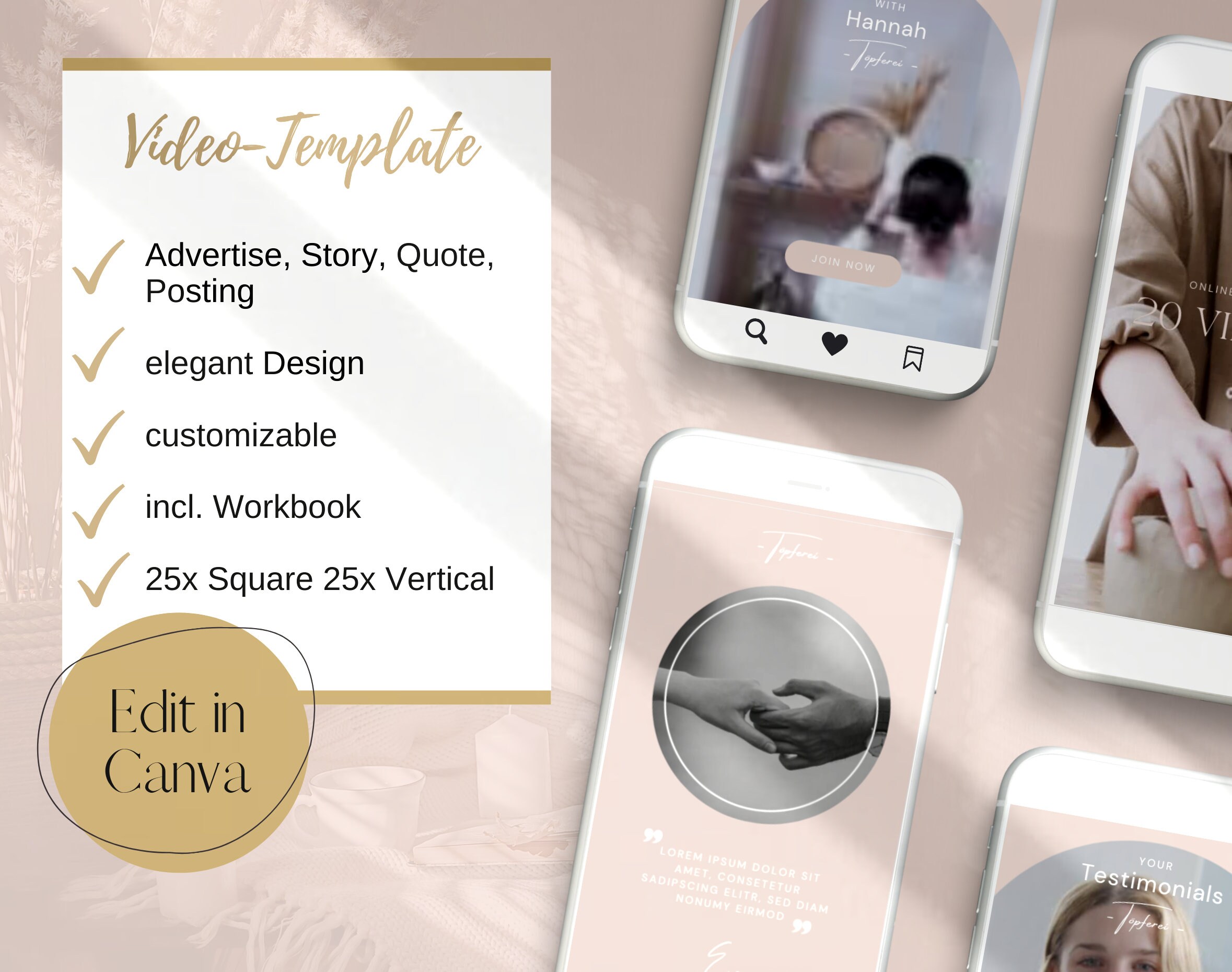 50 Animated Instagram Video Templates for Canva DIY Promotion Ad, Story ...