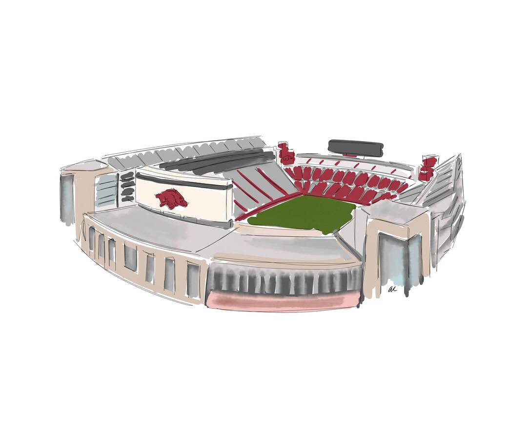 Razorback Stadium - University of Arkansas - Etsy