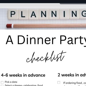 Dinner Party Plans Instant Download - Etsy