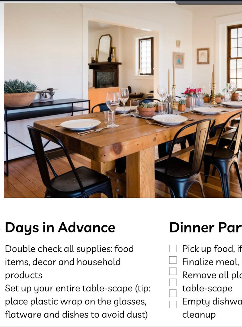 Dinner Party Plans Instant Download - Etsy