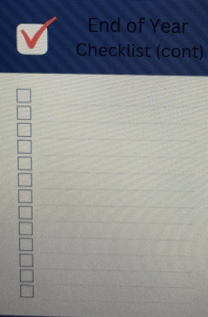 End of Year Checklist Instant Download - Etsy