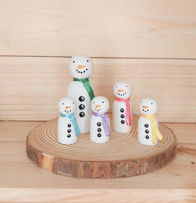 Snowmen Peg Dolls, Christmas Peg Dolls, Handpainted, Peg People ...