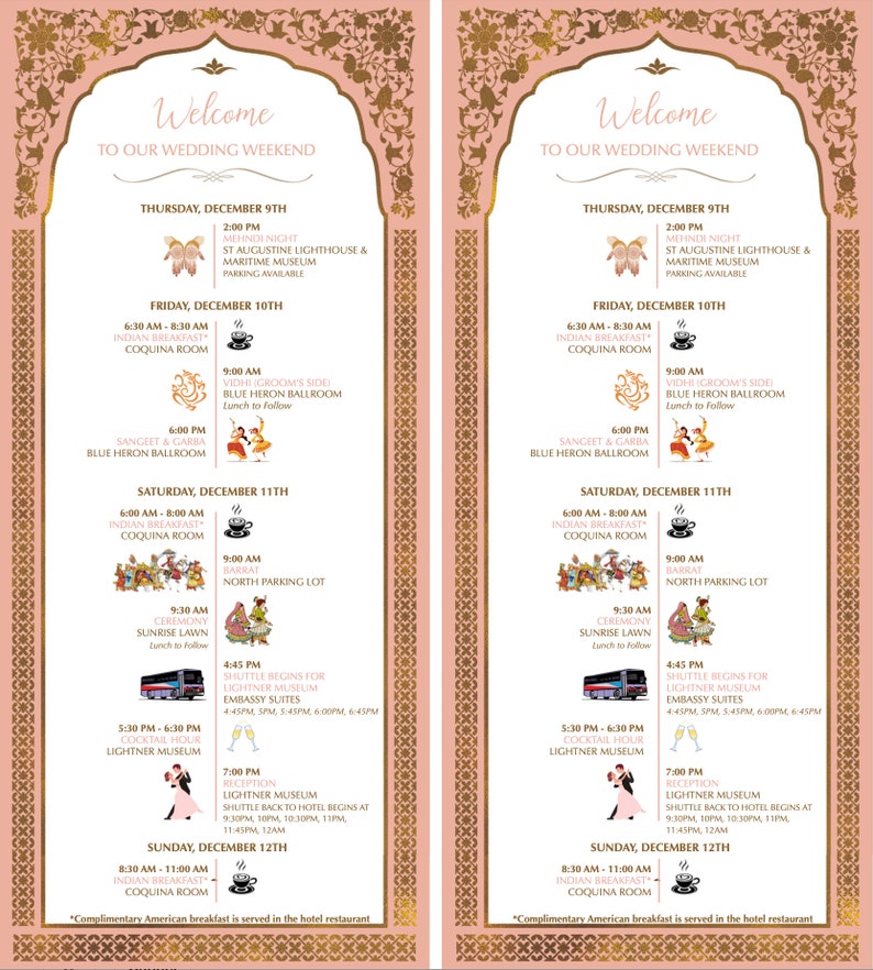Wedding Timeline Program - Etsy