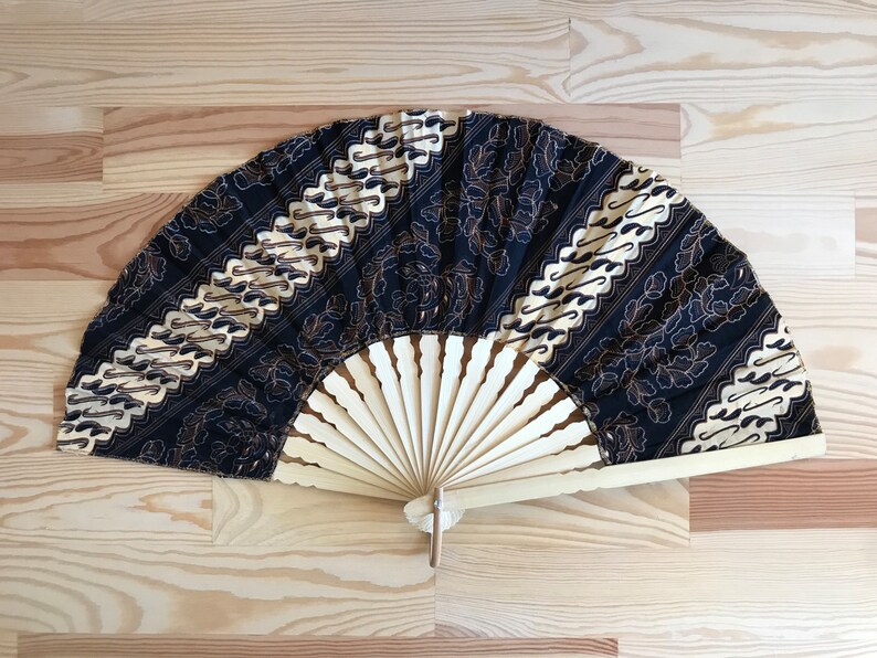 Batik Hand Fan Big Size Flower Multicolor Home Decor Gift Ideas for Her ...
