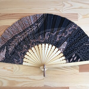 Batik Hand Fan Big Size Flower Multicolor Home Decor Gift Ideas for Her ...