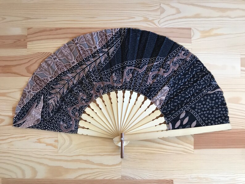 Batik Hand Fan Big Size Flower Multicolor Home Decor Gift Ideas for Her ...