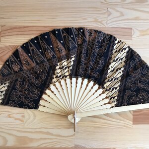 Batik Hand Fan Big Size Flower Multicolor Home Decor Gift Ideas for Her ...