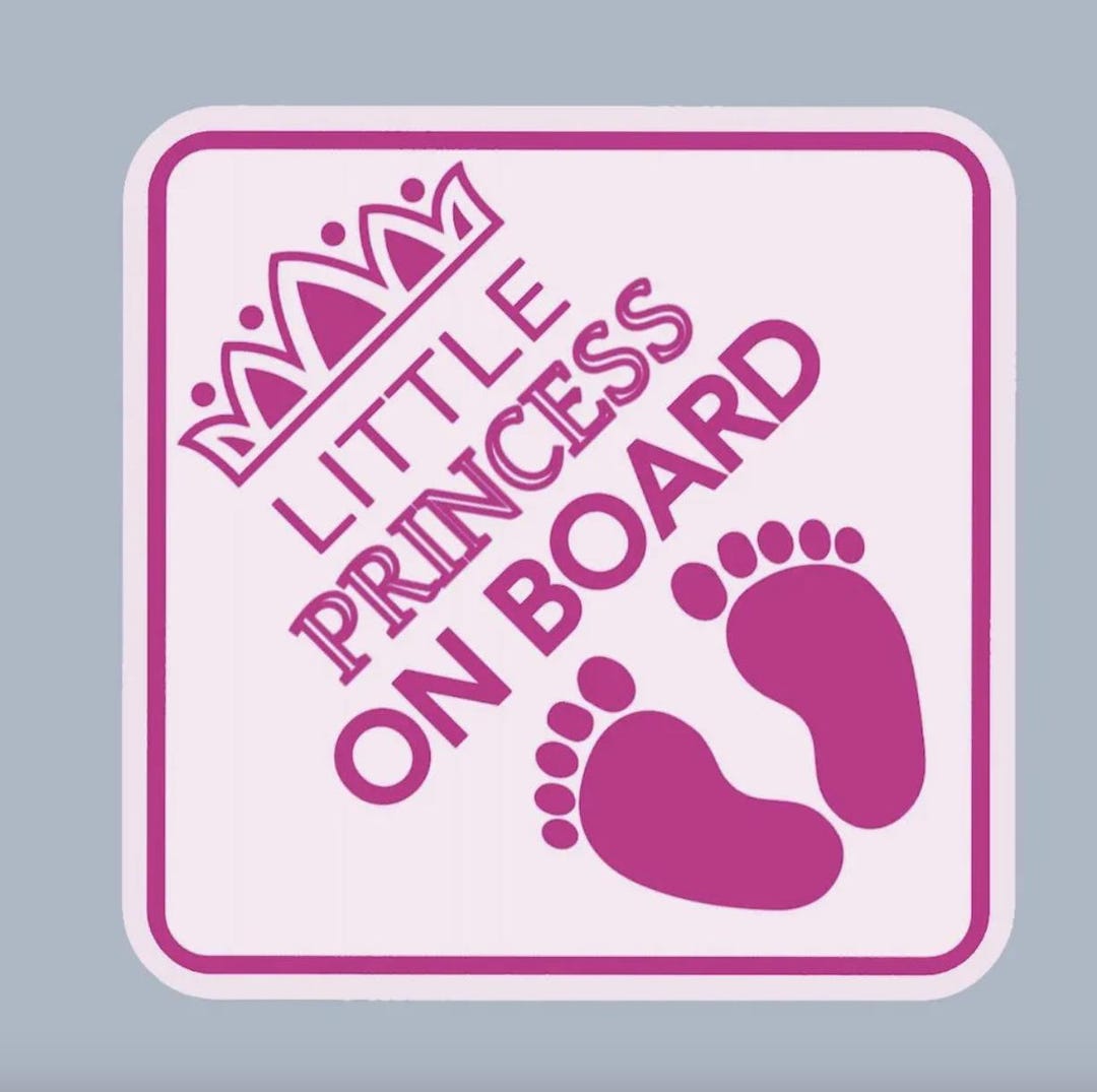 Sticker - Little Princess on Board Pink Sign - Car Sticker - Etsy