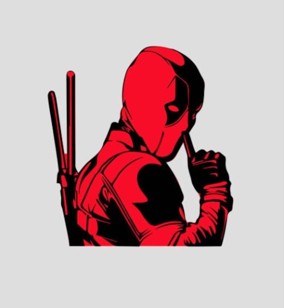 Sticker Deadpool Face Hush Red and Black Car Sticker - Etsy
