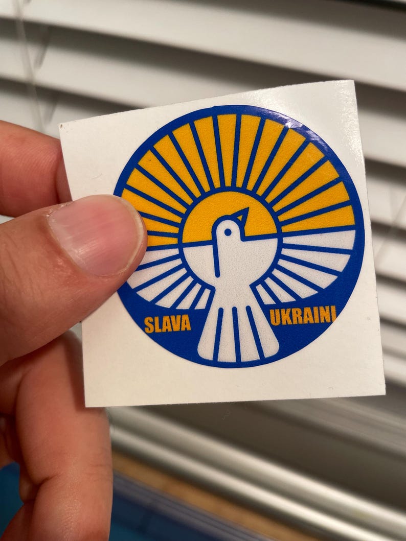 Sticker - Slava Ukraini, Peace Dove - Water Proof Laptop, Water Bottle ...