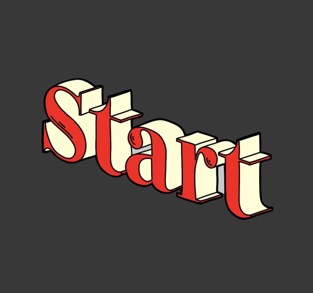 Sticker - "start" Motivational 3D Sticker Design - Water Proof Laptop ...