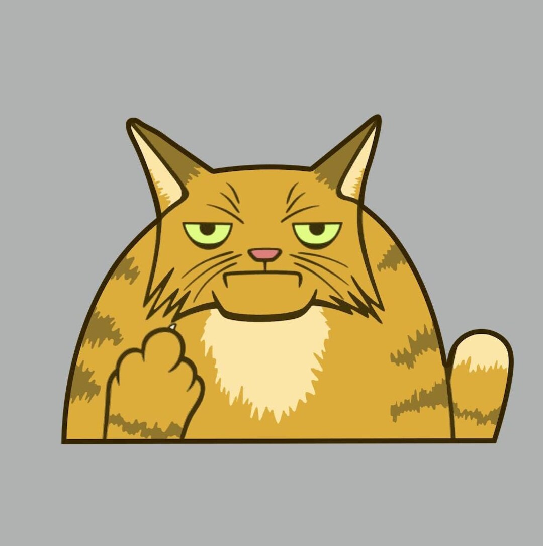 Sticker - Grumpy Cat's Savage Salute Flipping Finger - Water Proof Car ...