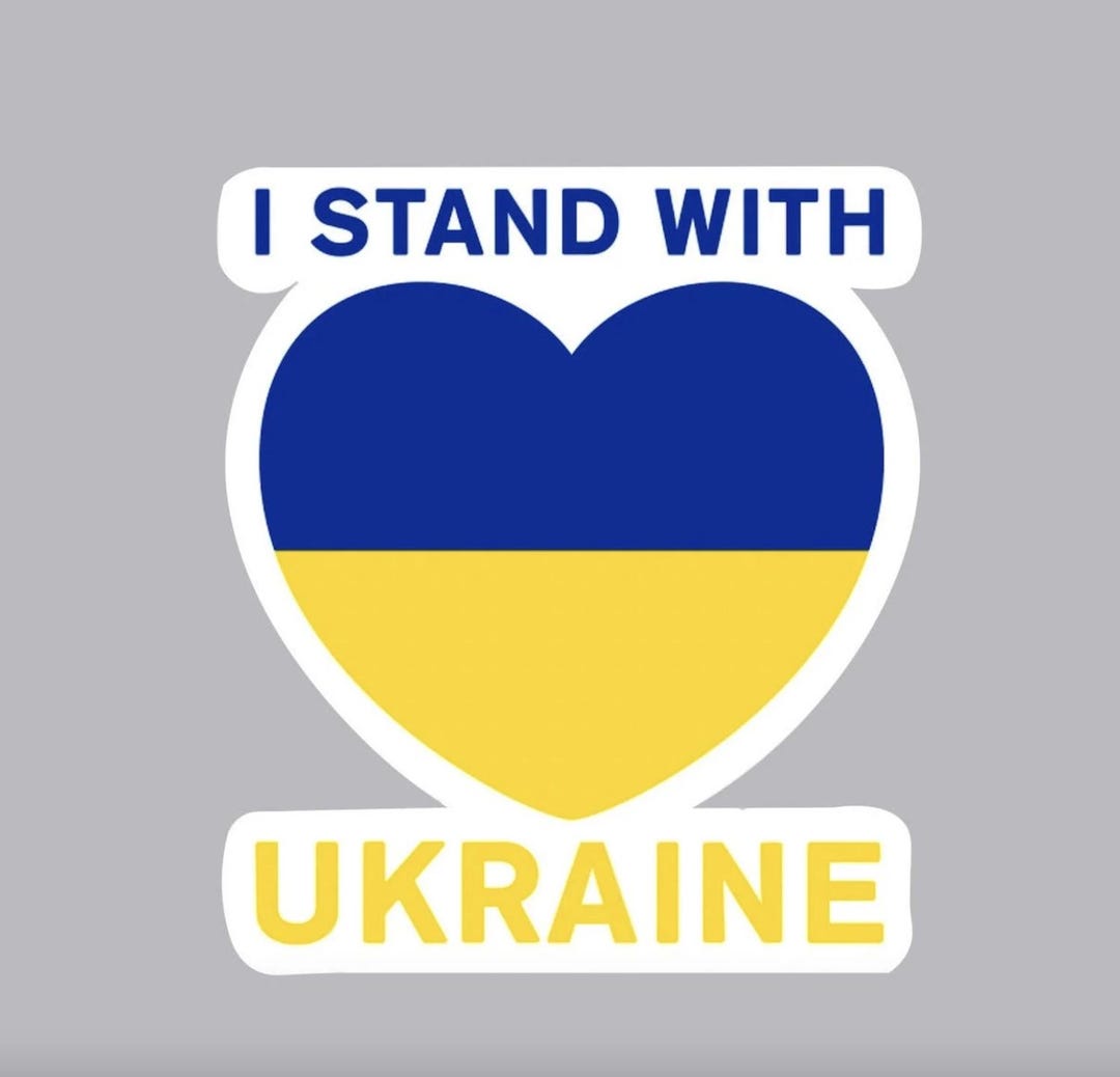 Sticker - Love Heart I Stand With Ukraine - Water Proof Laptop, Water ...