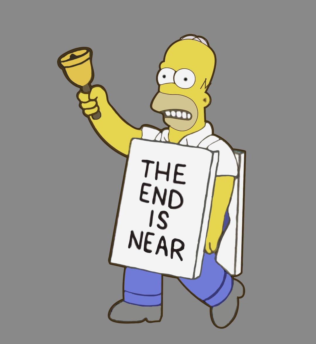 Sticker - the End is Near, Homer Simpson - Water Bottle, Phone, Laptop ...