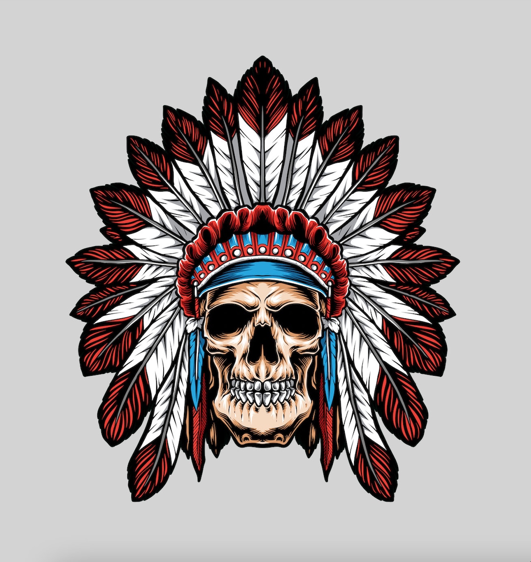 Sticker Indian Chief Skull , Car, Truck, Laptop Sticker - Etsy