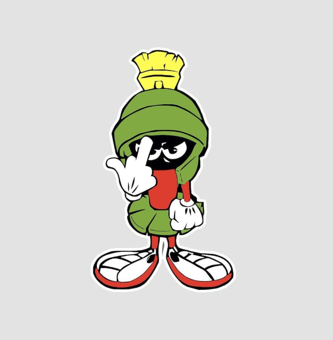 Sticker - Marvin the Martian Flipping a Finger - Water Proof Laptop ...