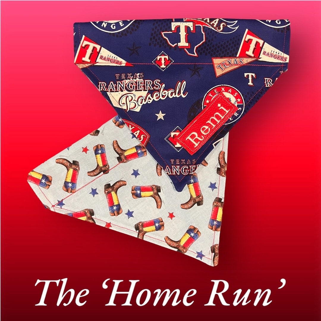 Texas Rangers Bandana, Personalized Embroidery, Over the Collar ...