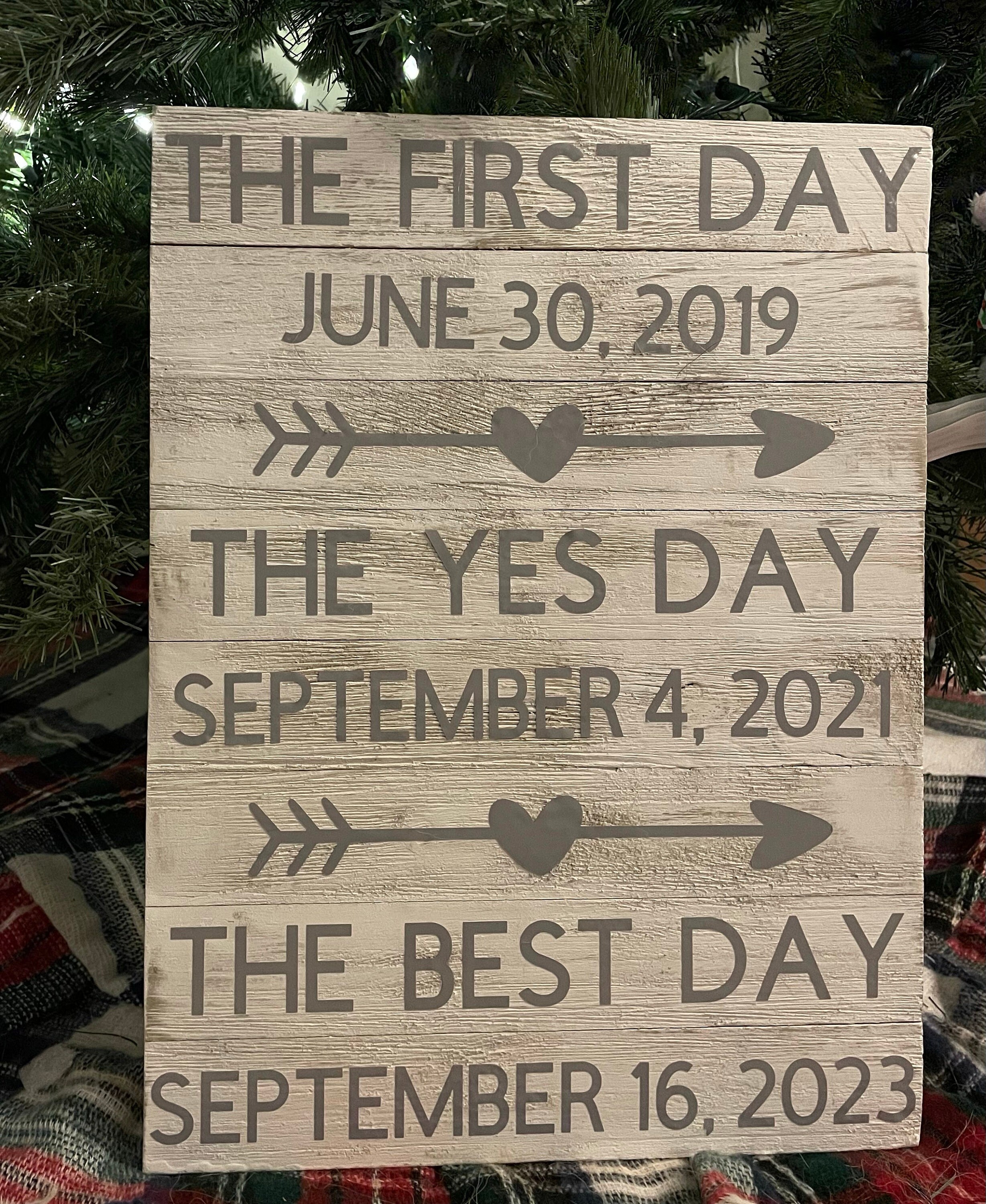 Custom First Yes Best Day Sign - Etsy