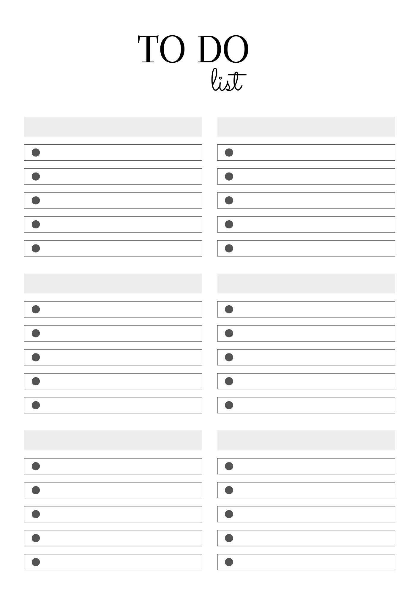 Minimalist to Do List, 10 Colors, Printable, Minimalist Organization - Etsy