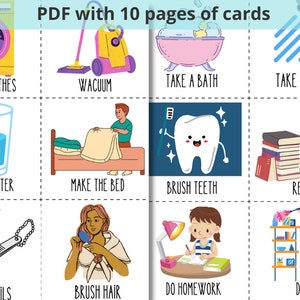 Kids Chores Cards | Responsibility for Kids | Printable to Do List ...