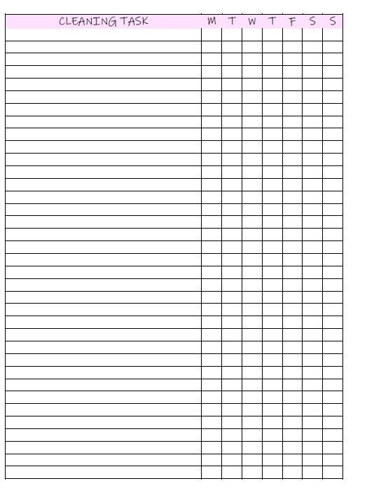 Get Organized With Our Minimalist Cleaning Checklist Printable Free up ...