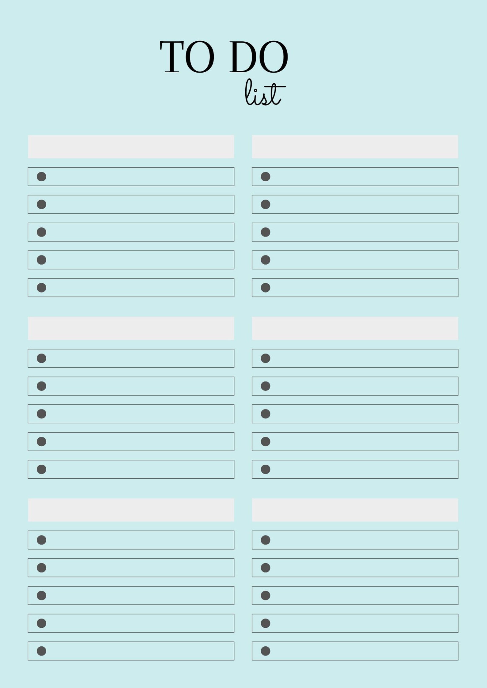 Minimalist to Do List, 10 Colors, Printable, Minimalist Organization - Etsy