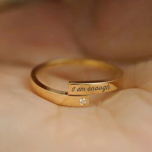 I Am Enough Sterling Silver Ring A Self-reminder Ring - Etsy