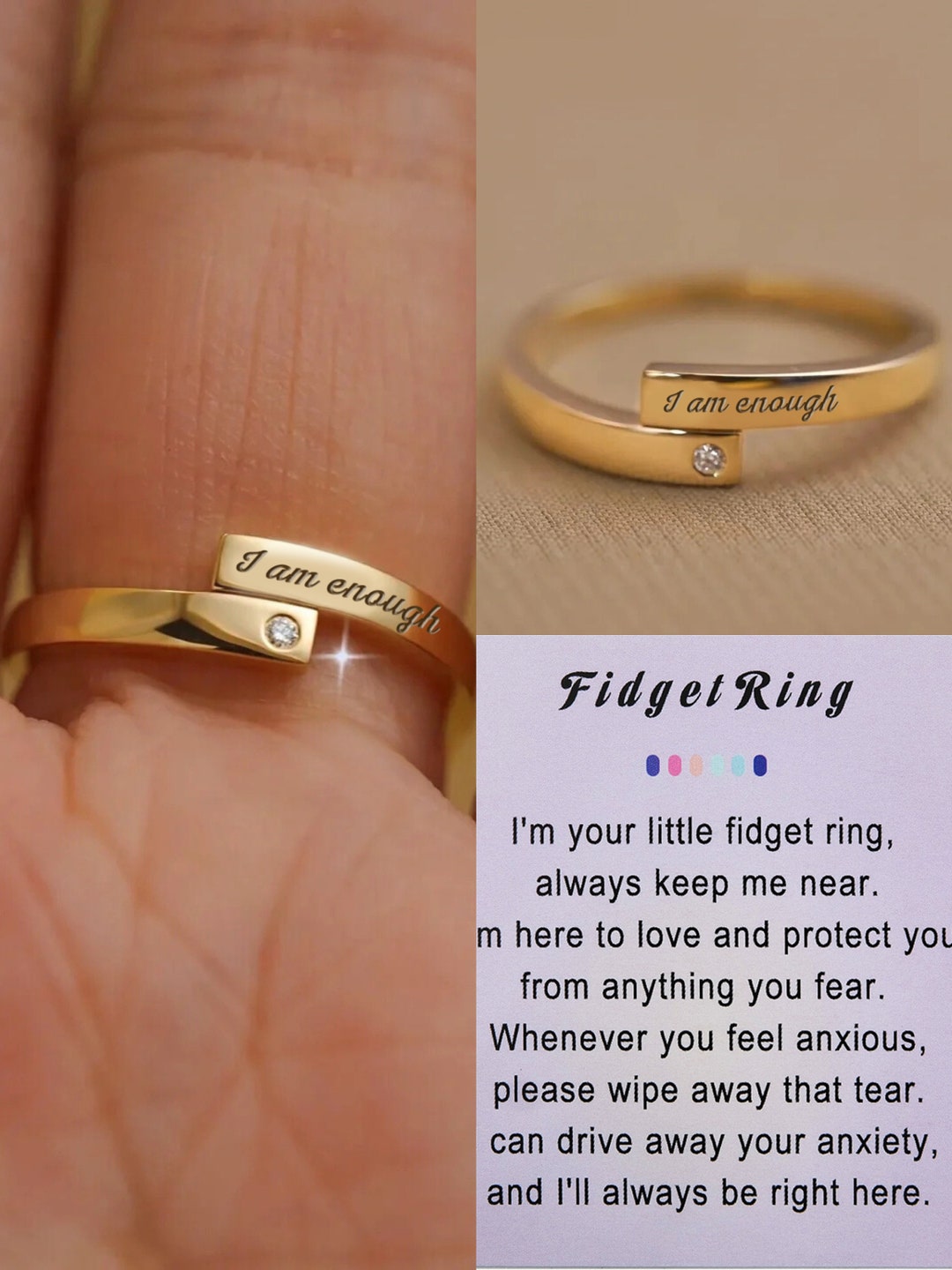 I Am Enough Sterling Silver Ring A Self-reminder Ring - Etsy