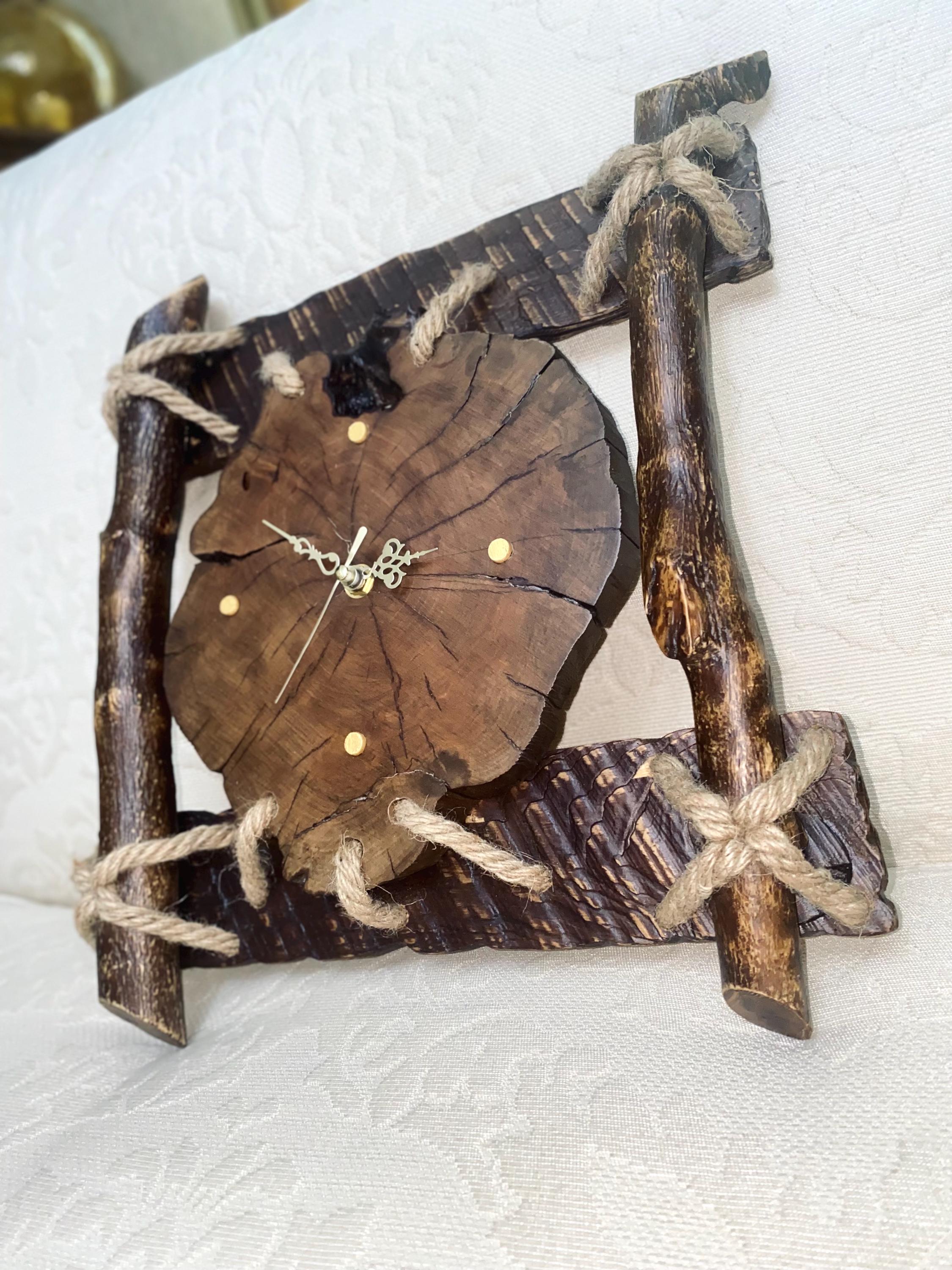 Handmade Wooden Wall Clock, Rustic Farmhouse Decor, Unique Design - Etsy
