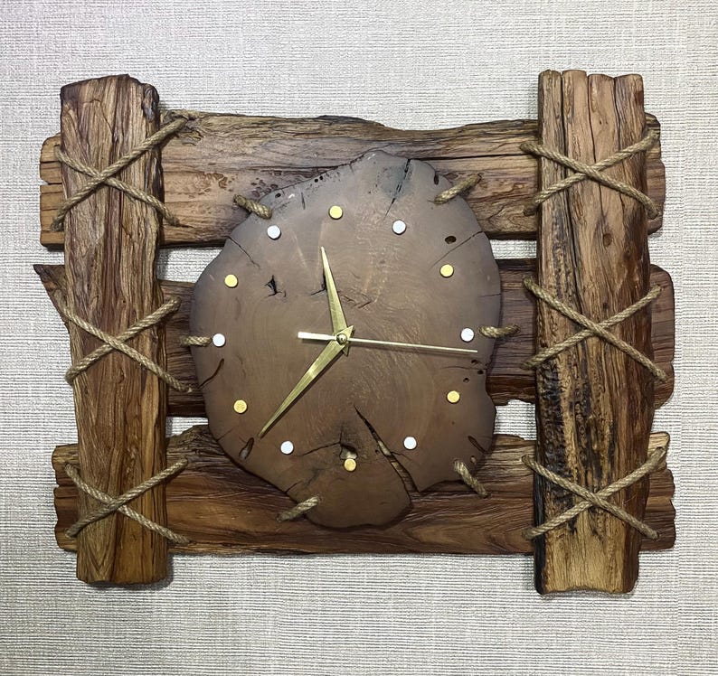 Wooden Wall Clock. Large Wall Clock. Handmade Clock. Farmhouse Wall ...
