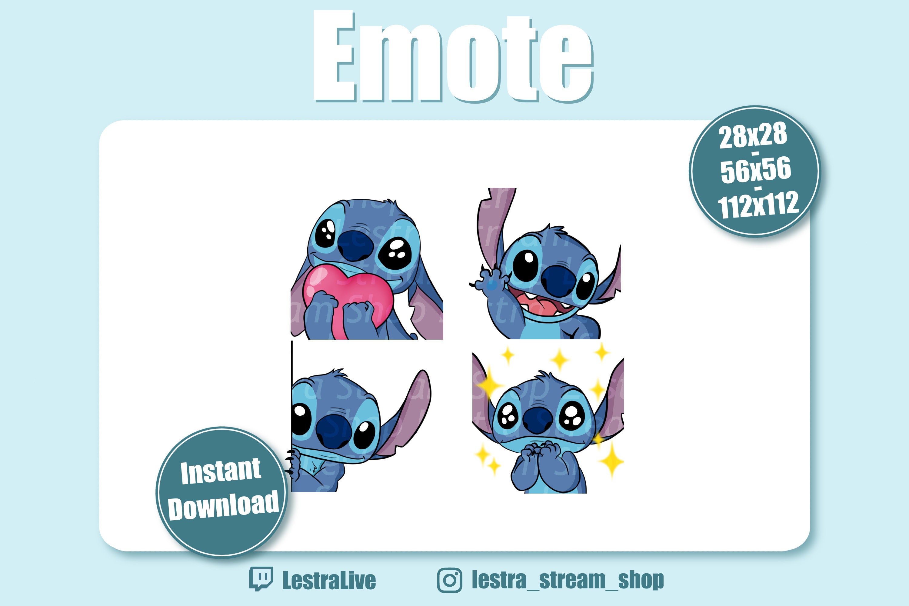Emote Pack 01 Stitch Twitch Discord Youtube - Etsy