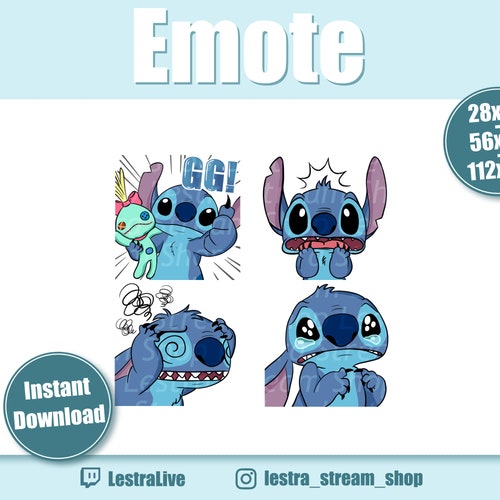 Premade Stitch Emote for Twitch / Discord Irritated Stitch W/ - Etsy