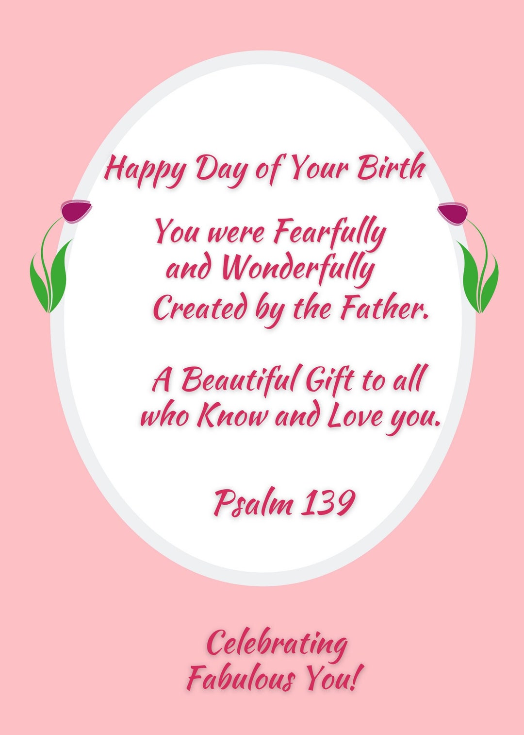 Digital Birthday Card Printable Bible Verses Downloadble Birthday Card ...