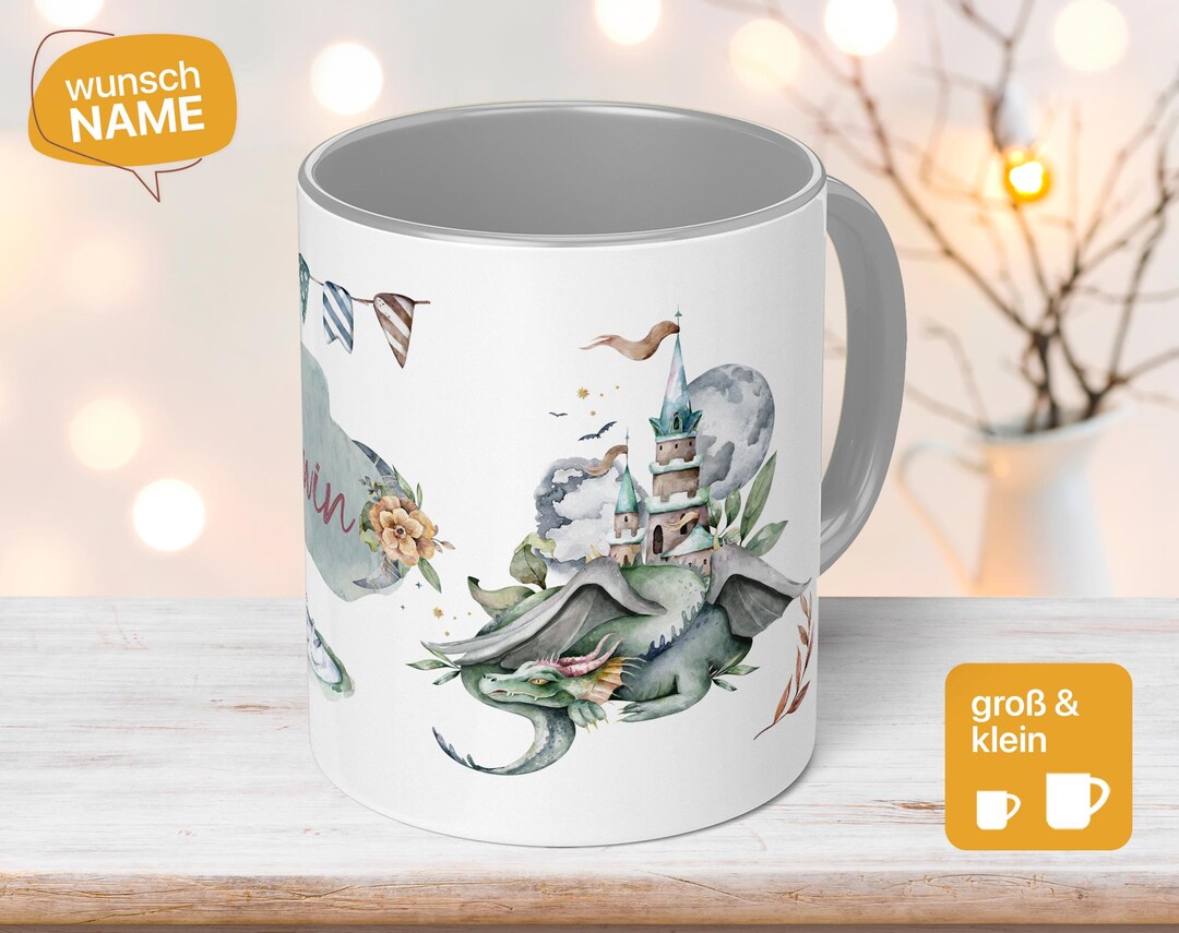 Children's Cup Arwin Name and Dragon for Boys and Girls as a Gift for ...